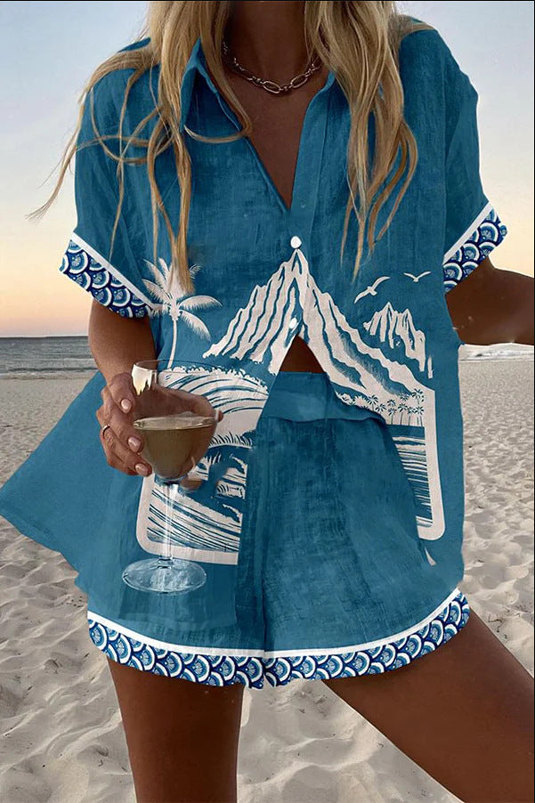 Virina™ | Completo corto in lino Monte Fuji per uno stile fresco e ele ...